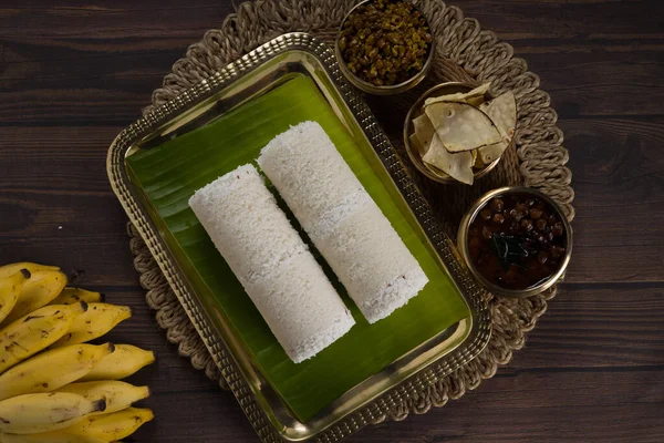 Puttu Raw Rice Puttu Arisi Maavu Puttu Chana Curry Kadala — Stock Photo ...