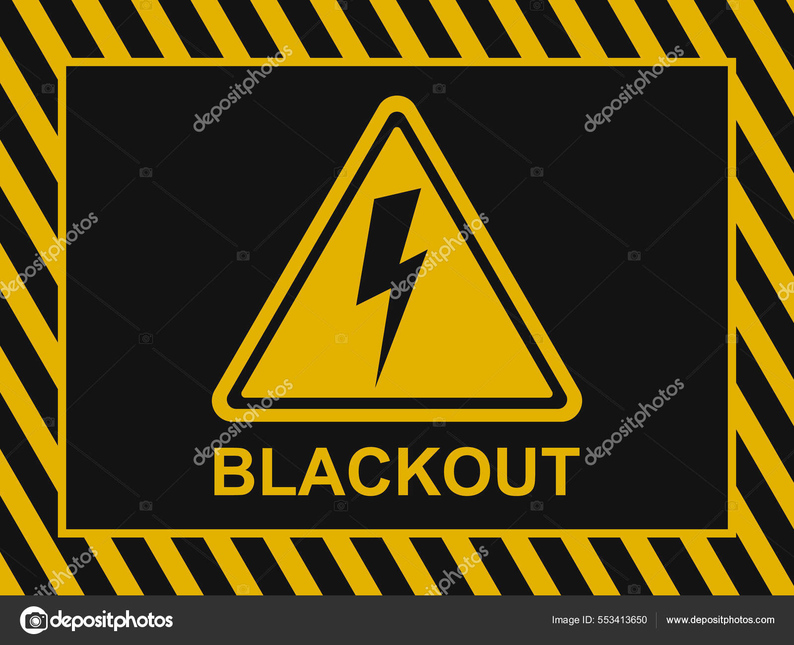 Blackout Banner Power Outage Warning Background Blackout Icon Sign ...