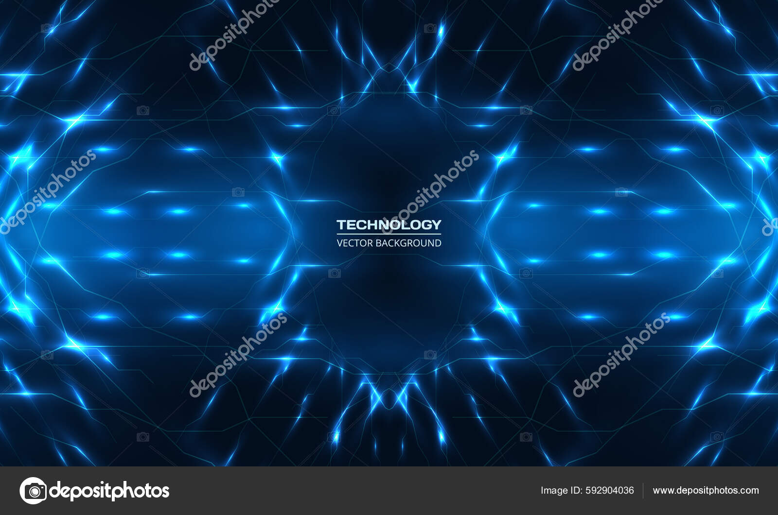 Abstract Digital Technology Background Blue Lines Light Rays Effect ...