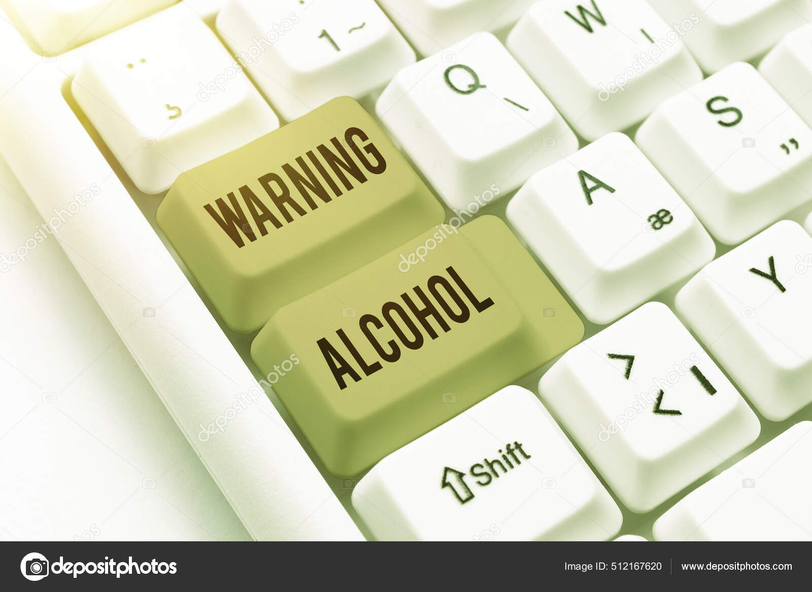 Text caption presenting Warning Alcohol. Word Written on messages ...