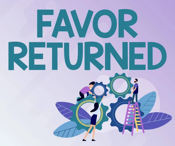 Text showing inspiration Favor Returned. Conceptual photo Good deed for ...