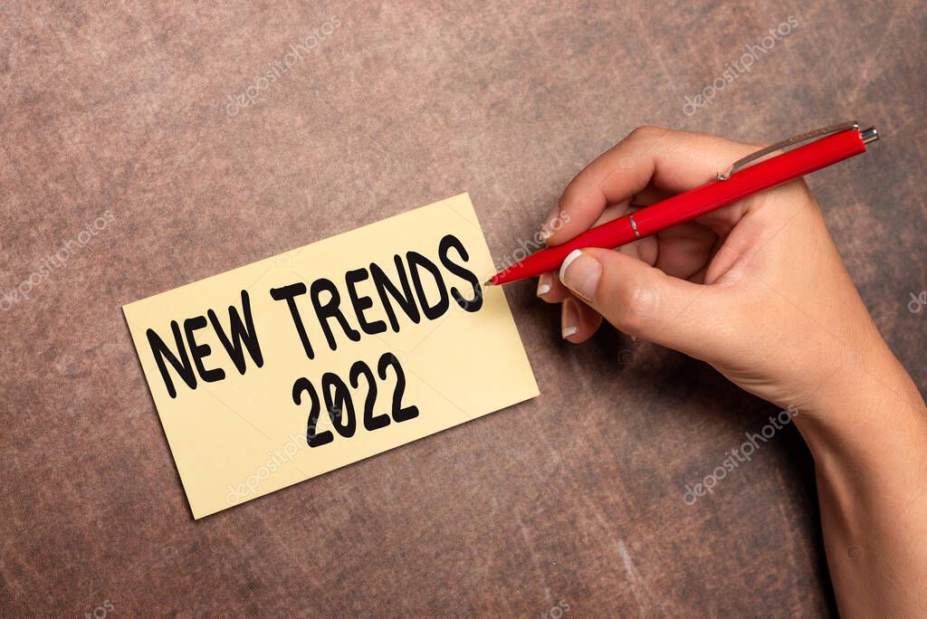 Texto que muestra inspiración Nuevas tendencias 2022. Concepto que ...