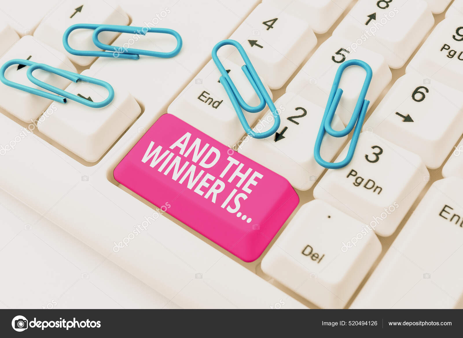 Handwriting text And The Winner Is. Business idea announcing who got ...