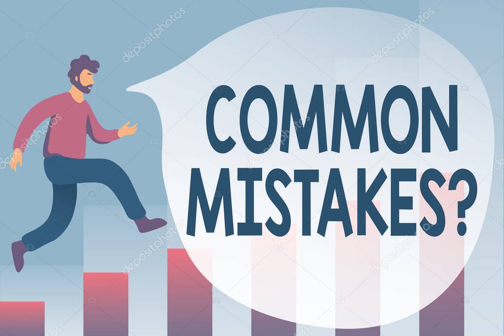 Señal de escritura a mano Errores comunes Pregunta. Enfoque empresarial ...