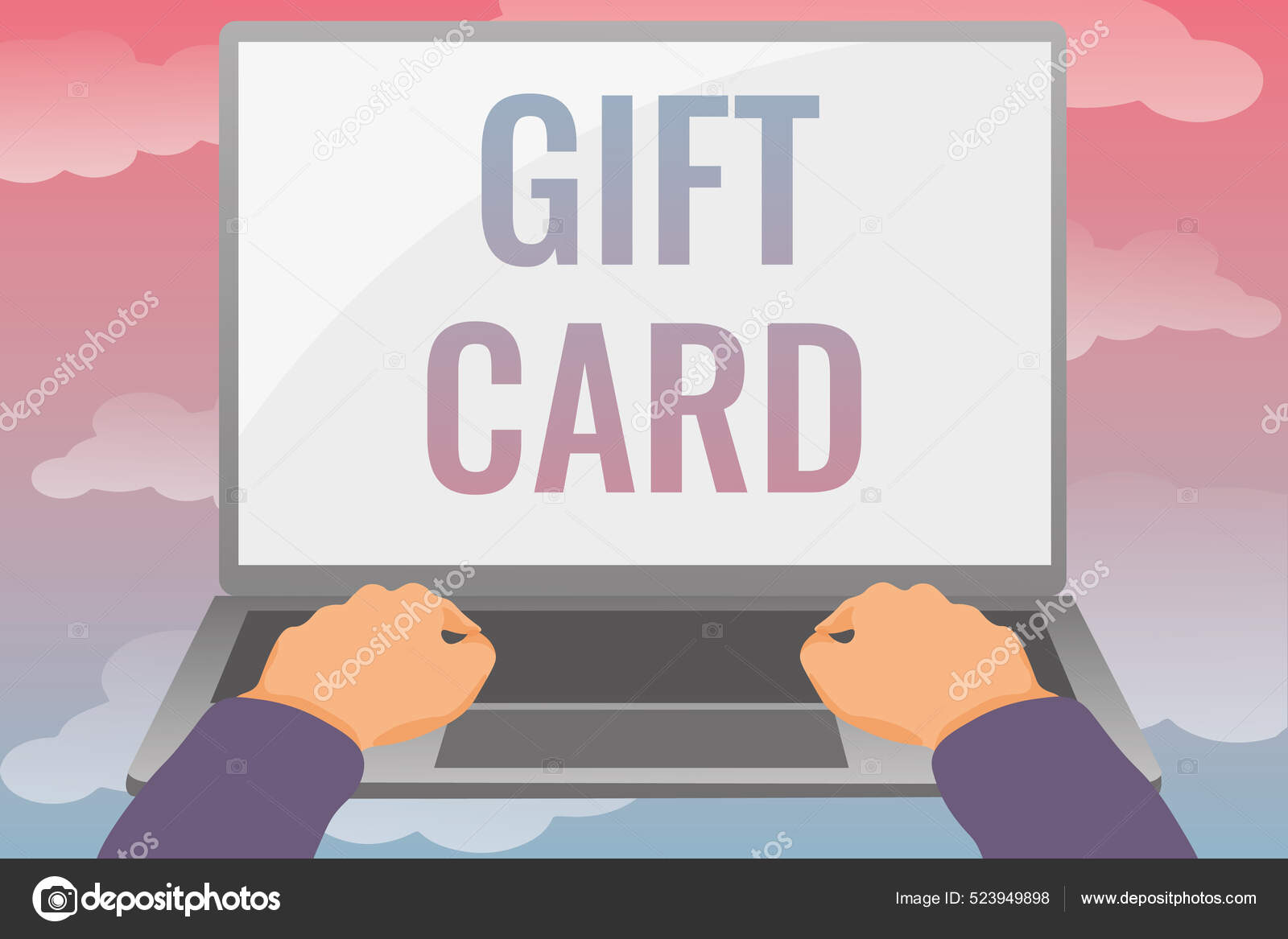 Sign displaying Gift Card. Internet Concept A present usually made of ...