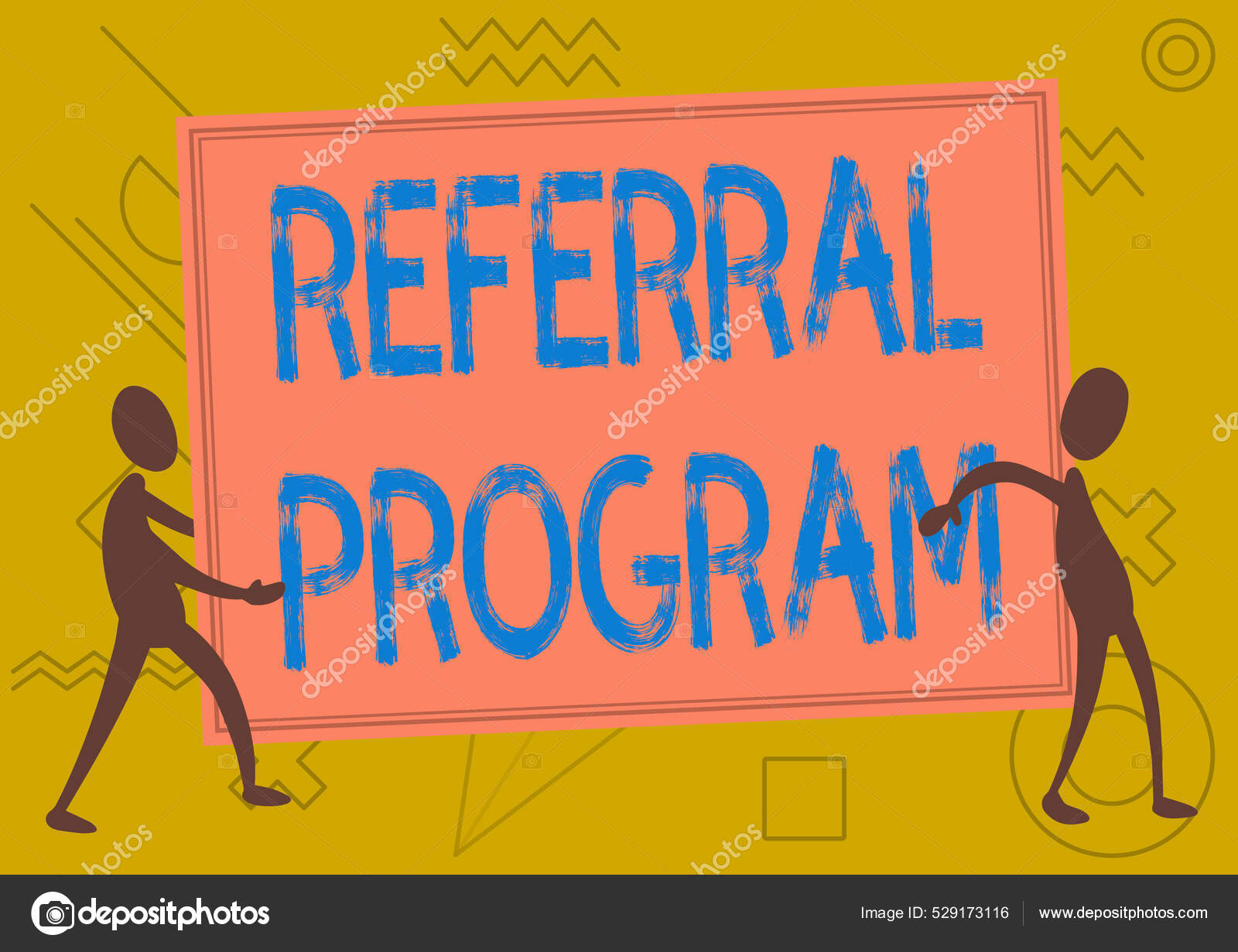 Hand writing sign Referral Program. Concept meaning internal ...