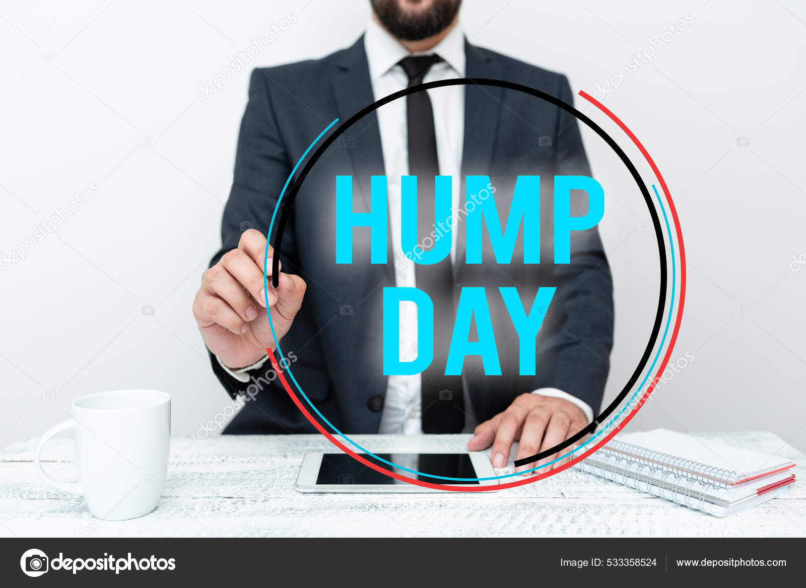 Handwriting text Hump Day. Word for climbing a proverbial hill to get ...