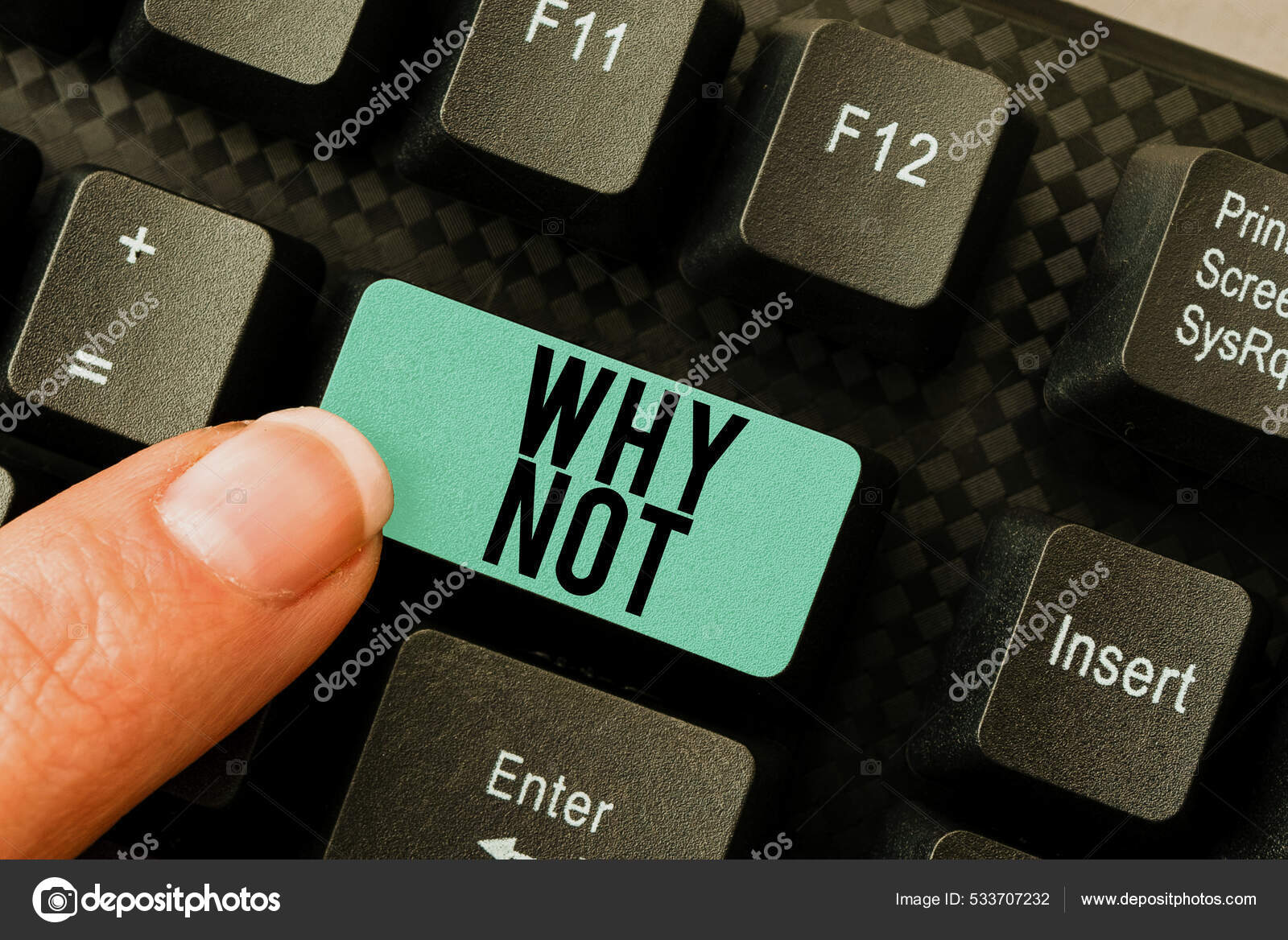 Handwriting text Why Not. Word Written on used to make a suggestion or ...