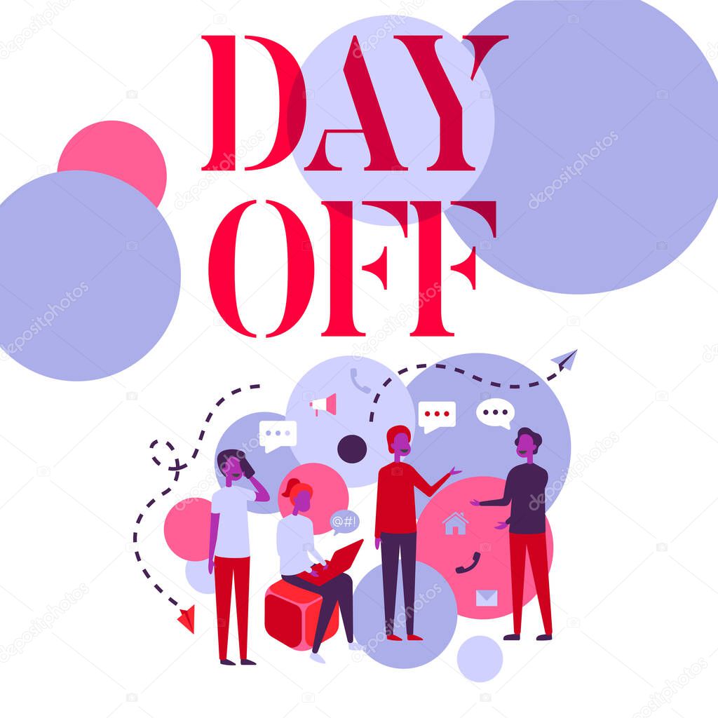 Firma mostrando Día Libre. Foto conceptual cuando no vas a trabajar a ...