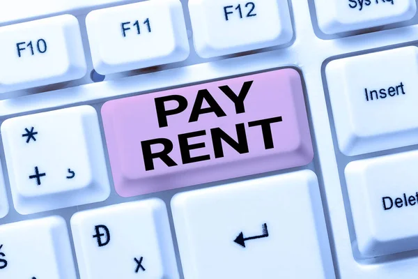 Hand writing sign Pay Rent. Internet Concept To pay money in exchange ...