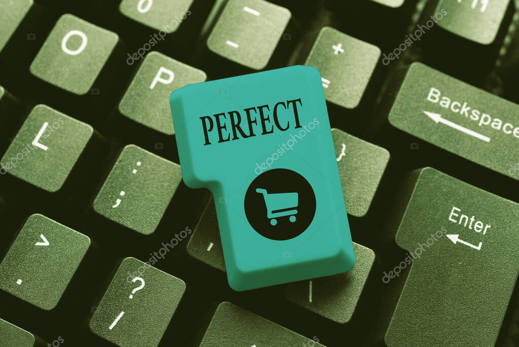 Señal mostrando Perfecto. Concepto significado Tener todos los ...