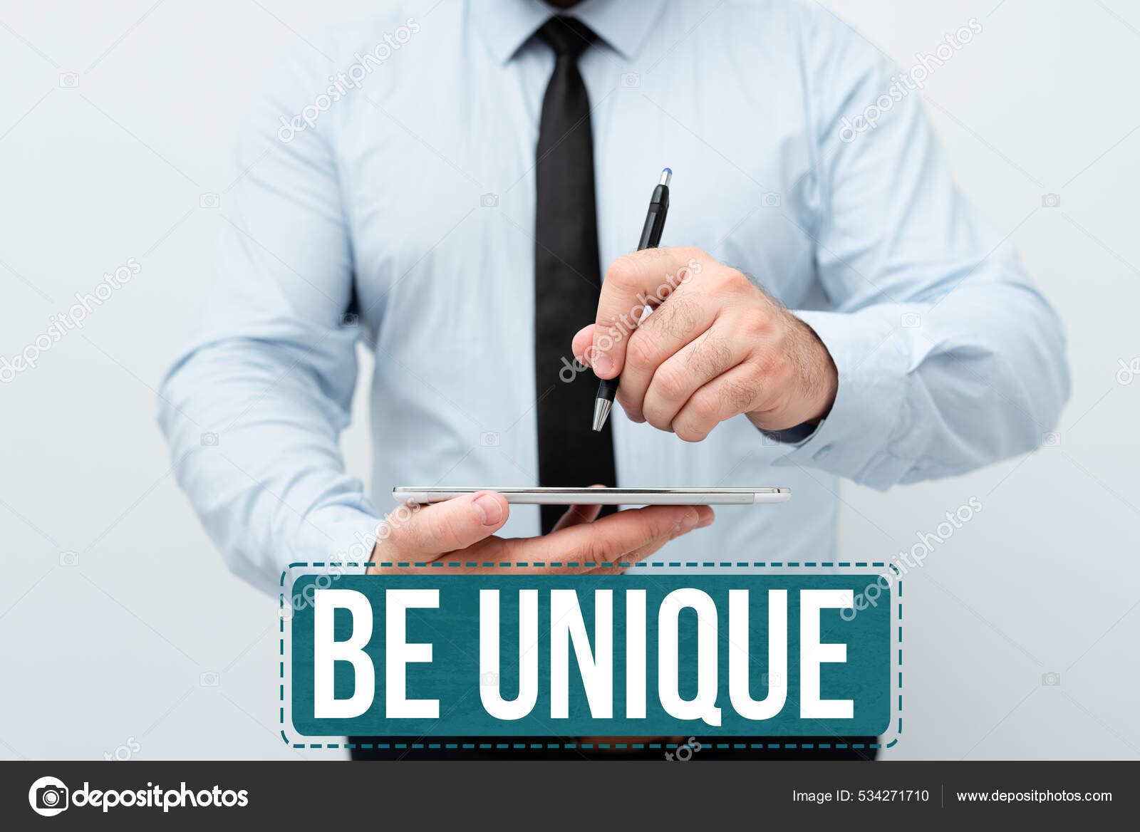 Handwriting text Be Unique. Business overview being the only one of its ...