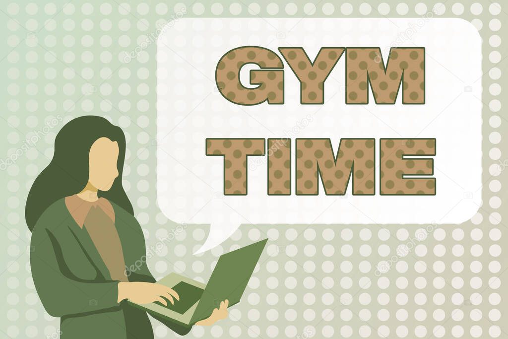 Inspiración mostrando signo Gym Time. Word Written on a motivation to ...