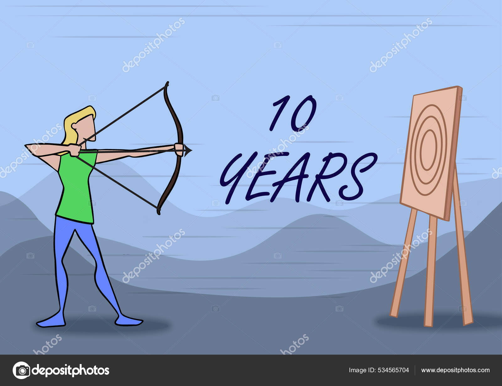 Conceptual display 10 Years. Concept meaning Remembering or honoring ...