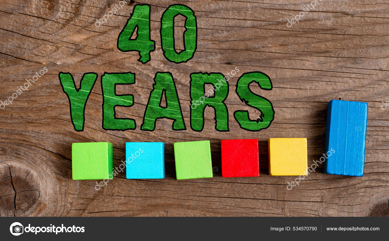 Hand writing sign 40 Years. Conceptual photo Remembering or honoring ...