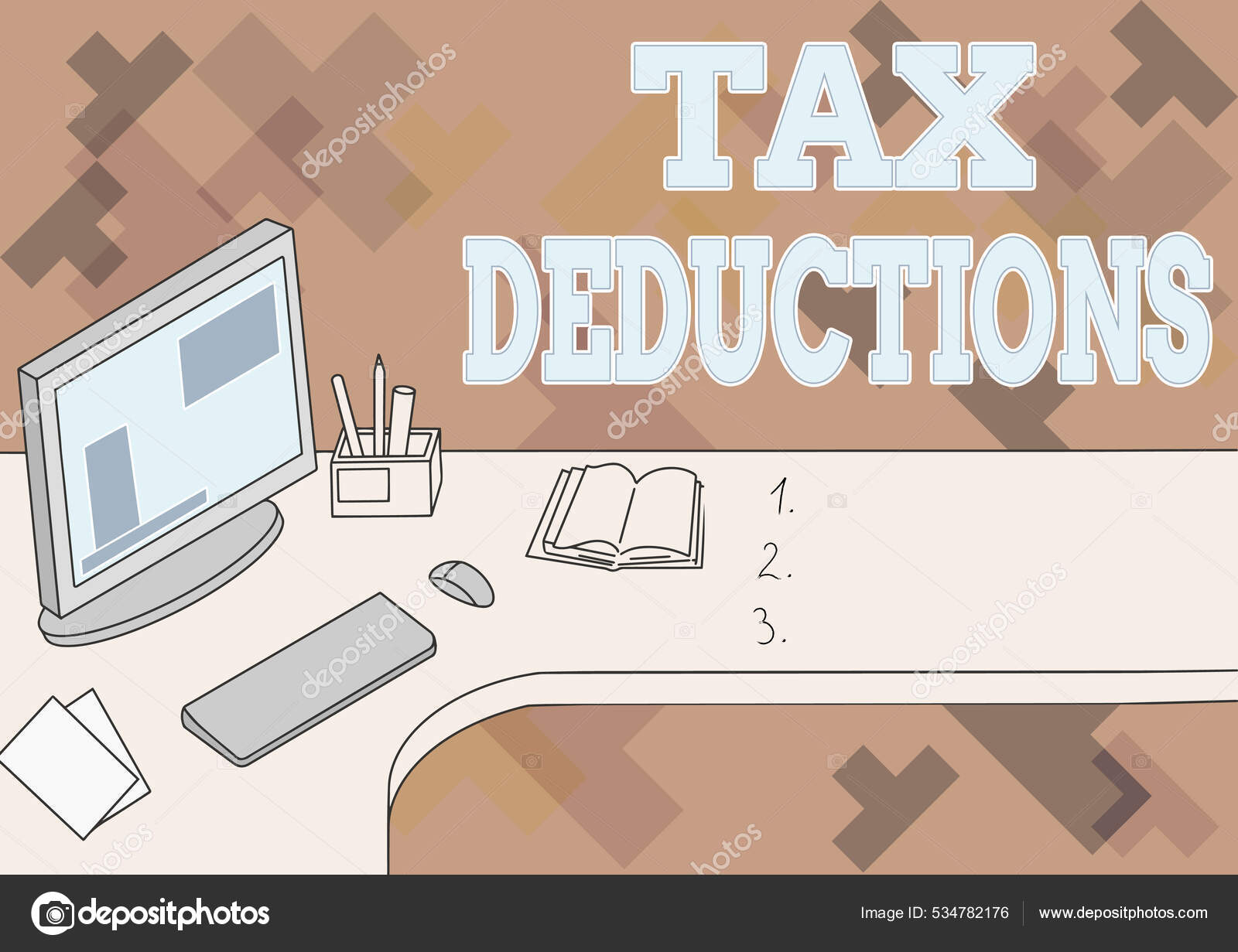 Conceptual display Tax Deductions. Internet Concept reduction income ...