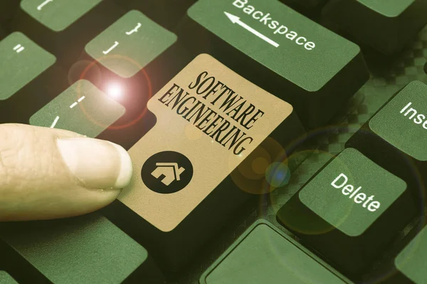 Conceptual caption Software Engineering. Word Written on Program Development in Systematic ...