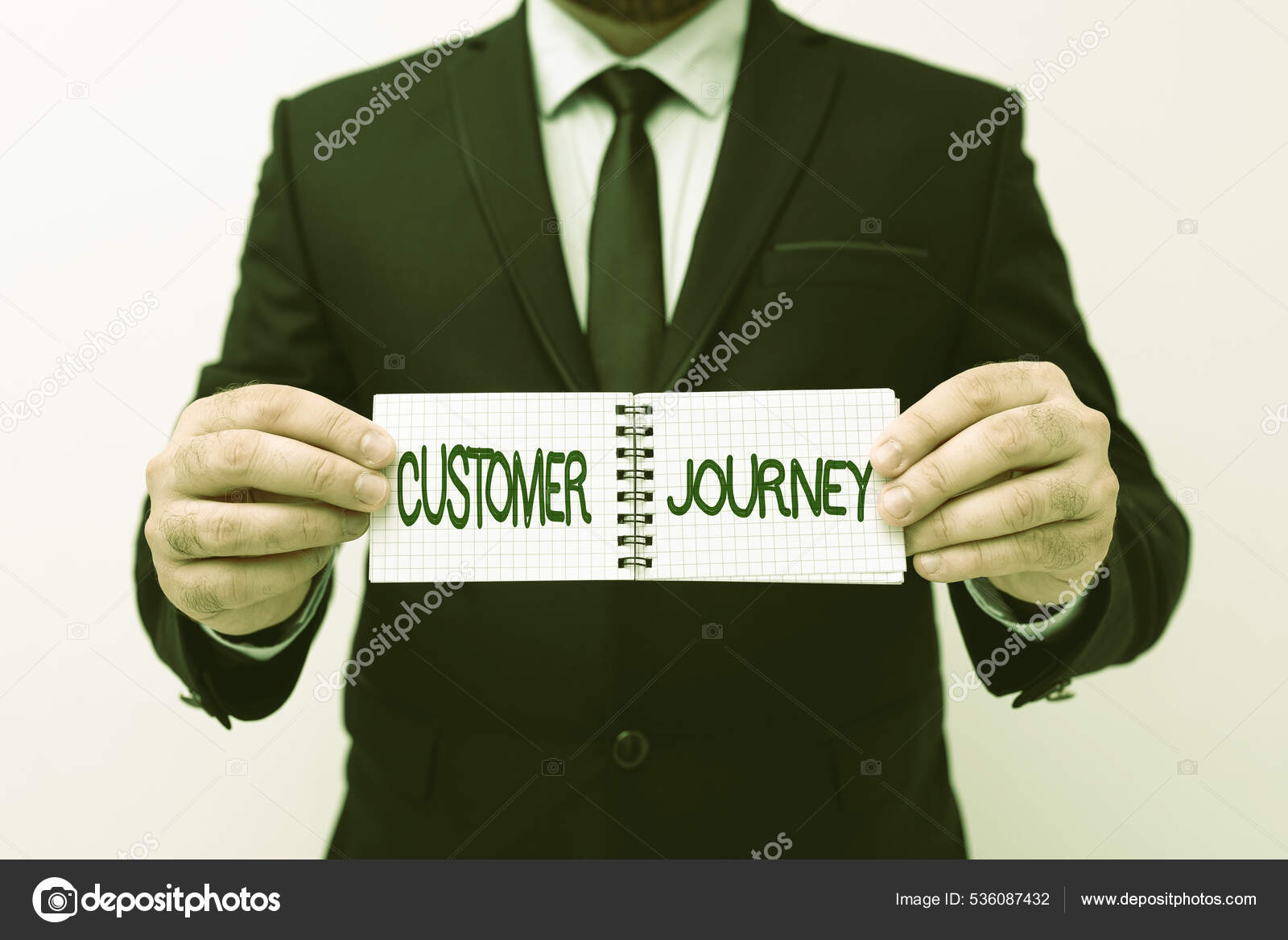 Handwriting text Customer Journey. Word Written on product of ...