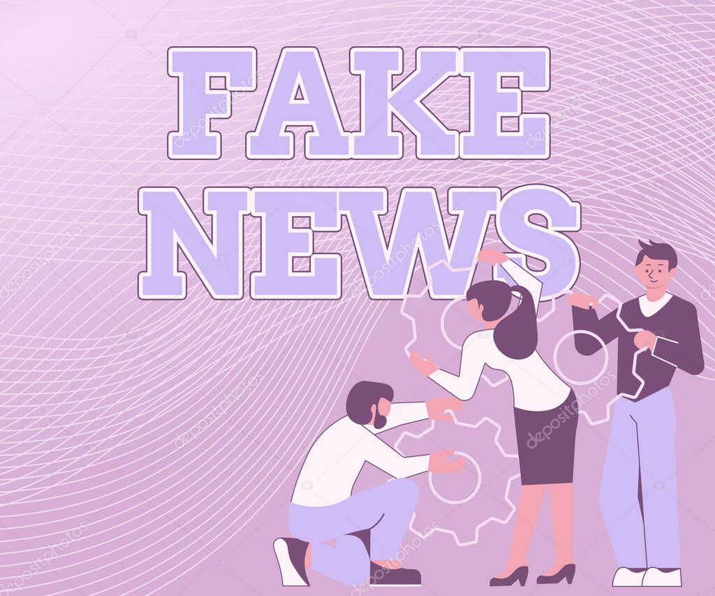 Texto De Escritura Fake News Palabra Para La Información Falsa