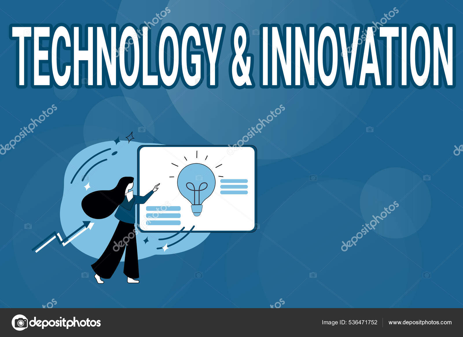Señal mostrando Tecnología e Innovación. La palabra para la aplicación ...
