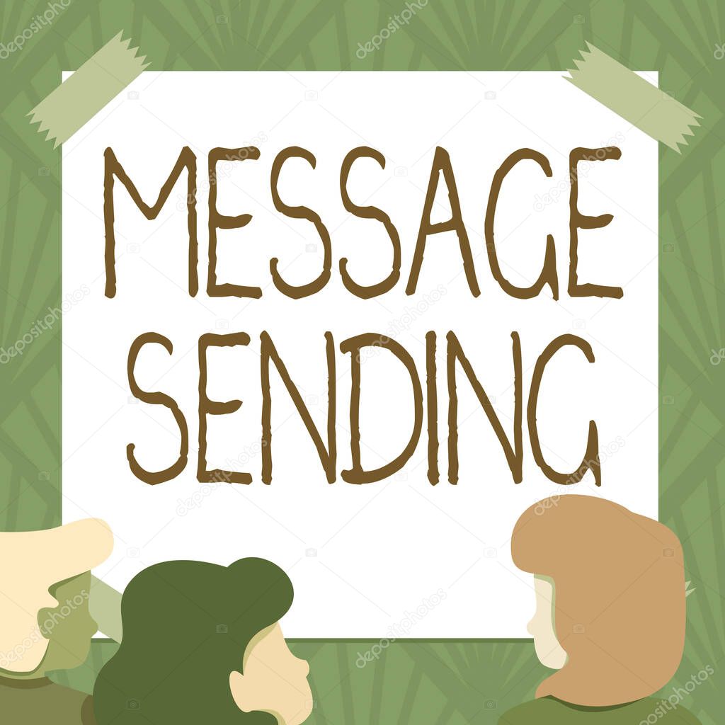 Señal de escritura a mano Envío de mensajes. Palabra para transmitir o ...