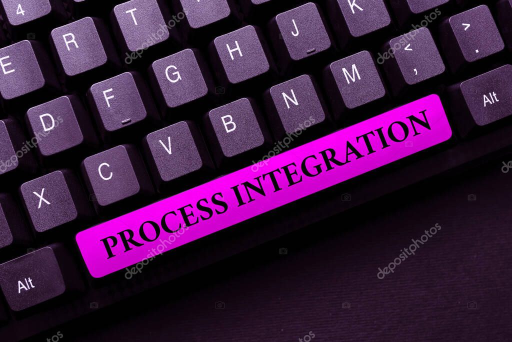 Escribir mostrando la integración de procesos de texto. escaparate de negocios Conectividad de ...