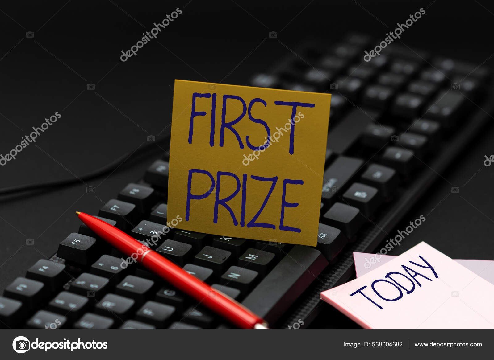 Writing displaying text First Prize. Business concept most coveted ... Writing displaying text First Prize. Business concept most coveted ...