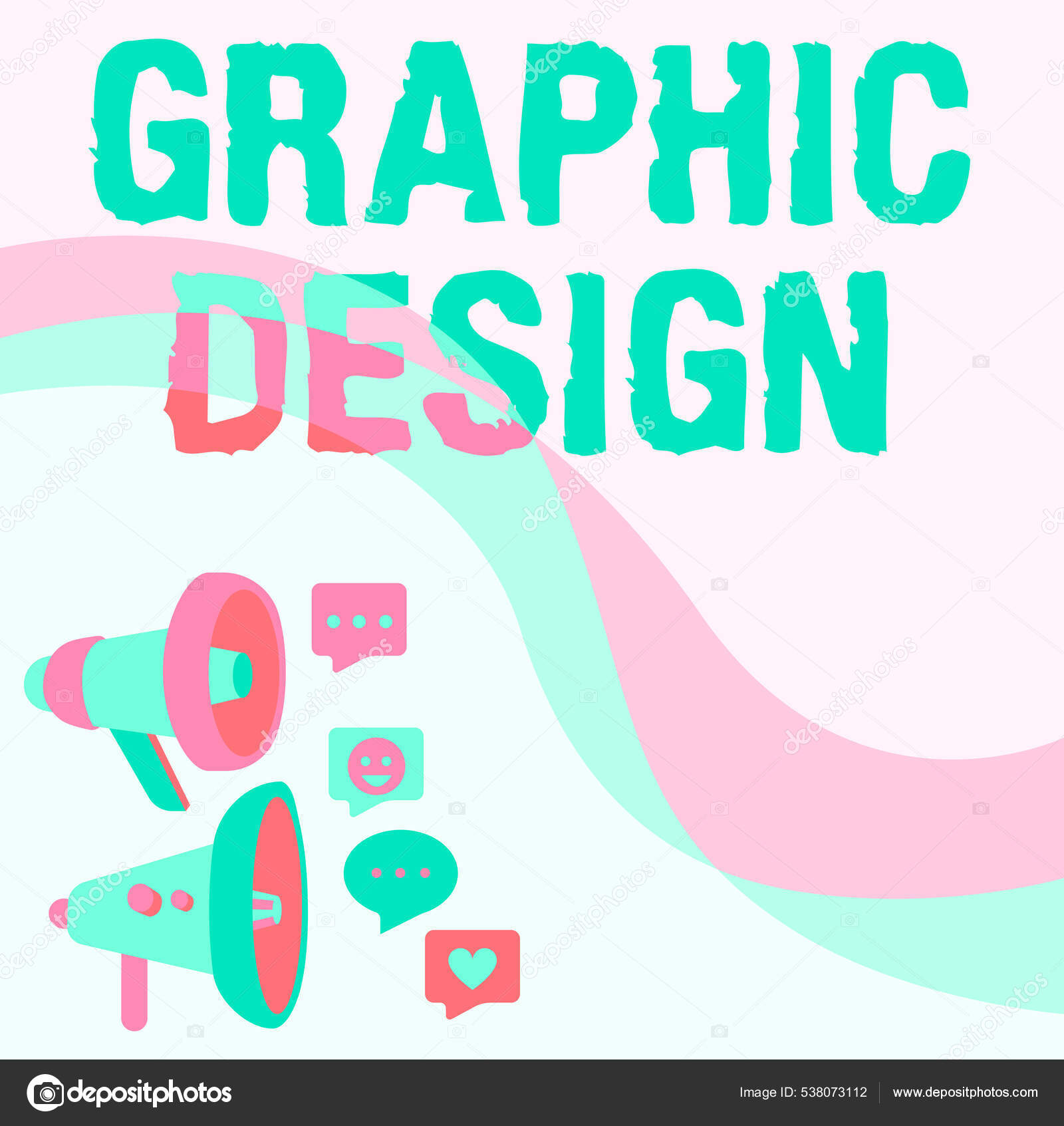 Text caption presenting Graphic Design. Concept meaning art or skill of ...