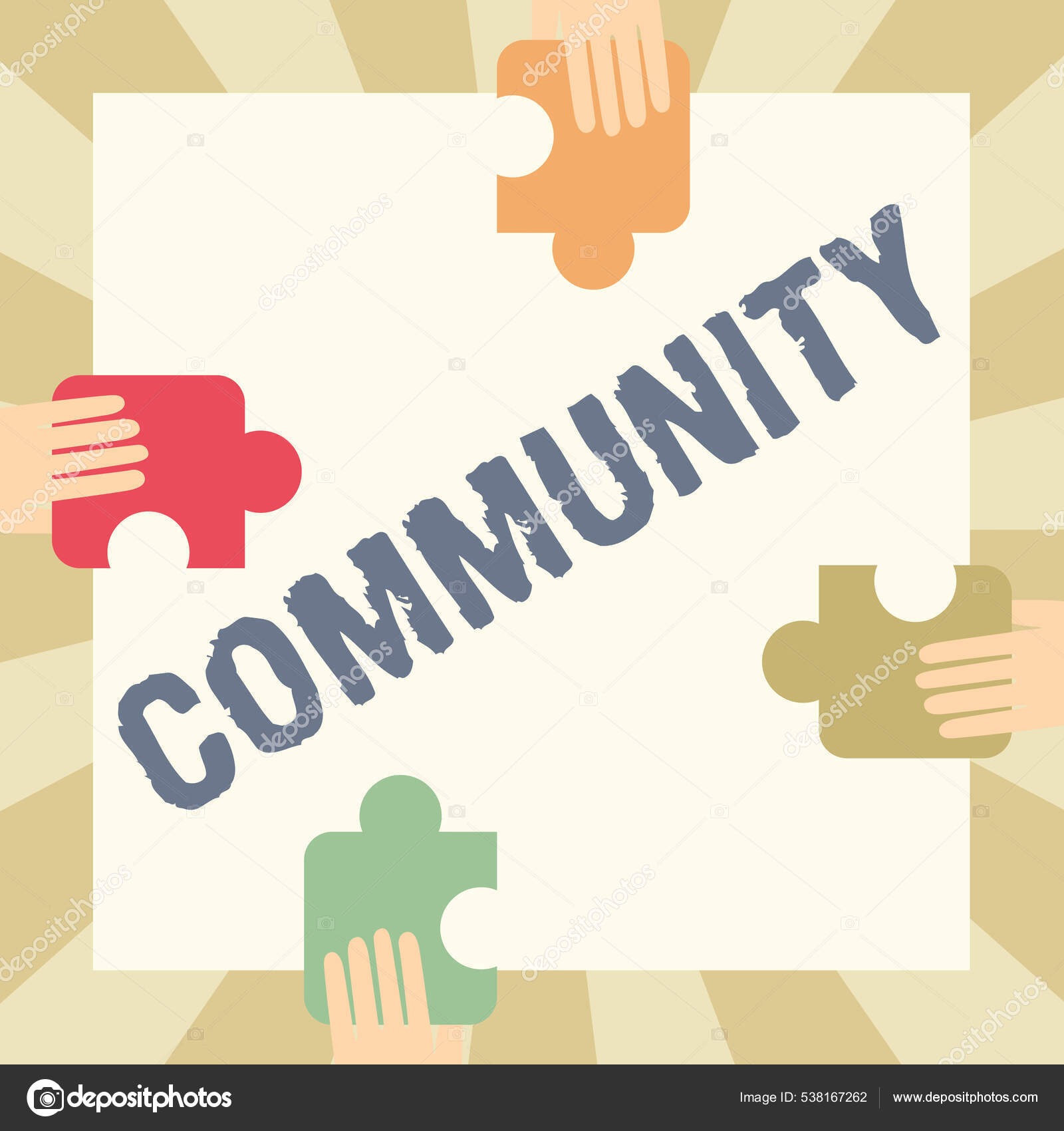 Text showing inspiration Community. Word for specific population with a ...