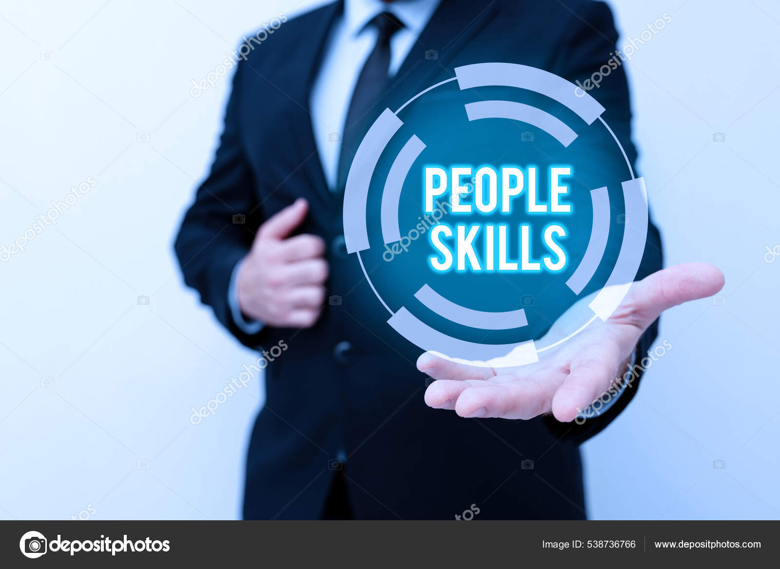 Text caption presenting People Skills. Business overview Get Along well ...