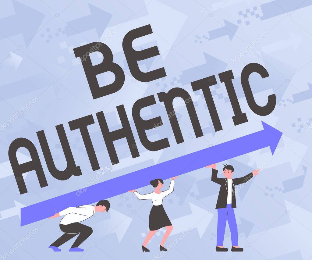 Texto que muestra inspiración Sé auténtico. Concepto que significa ser ...