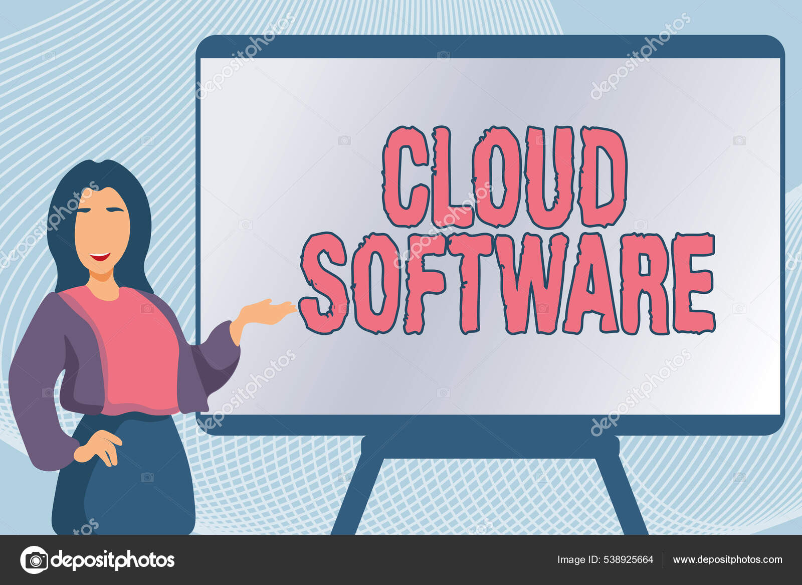 Text caption presenting Cloud Software. Business showcase Programs used in Storing Accessing ...