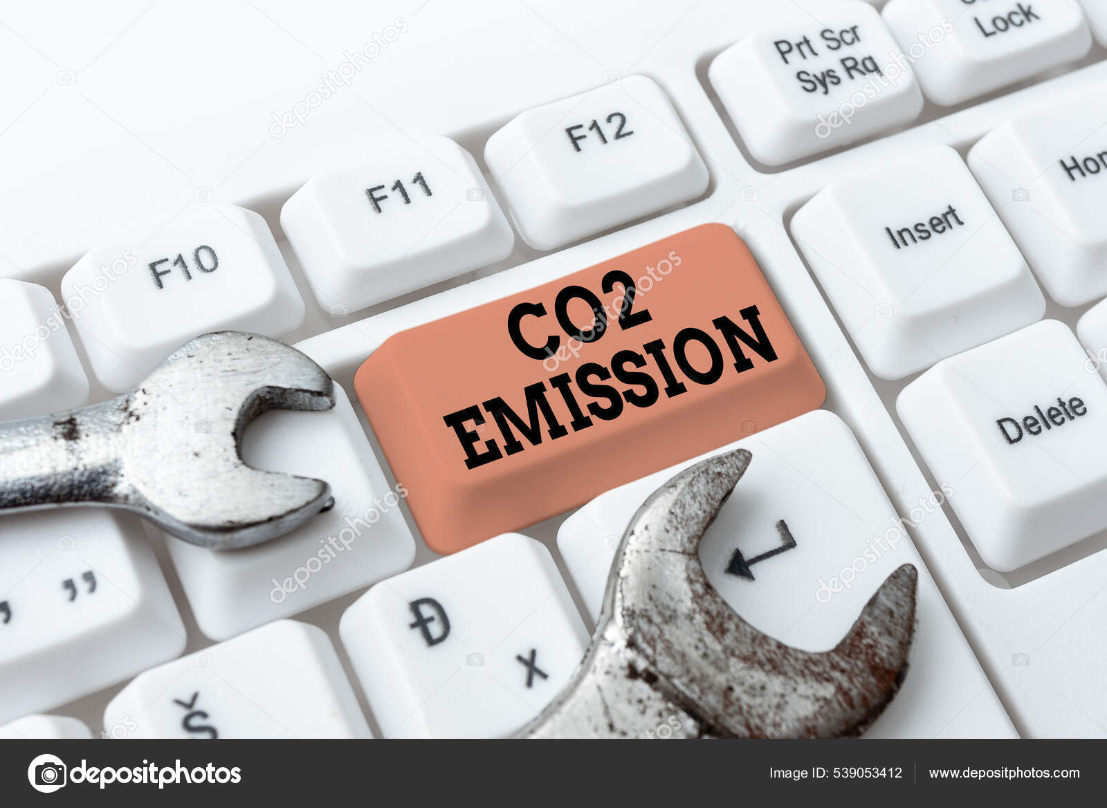 Hand writing sign Co2 Emission. Conceptual photo Releasing of ...