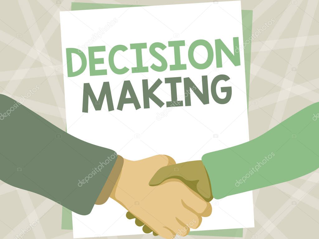 Inspiración mostrando signo de toma de decisiones. Enfoque empresarial ...