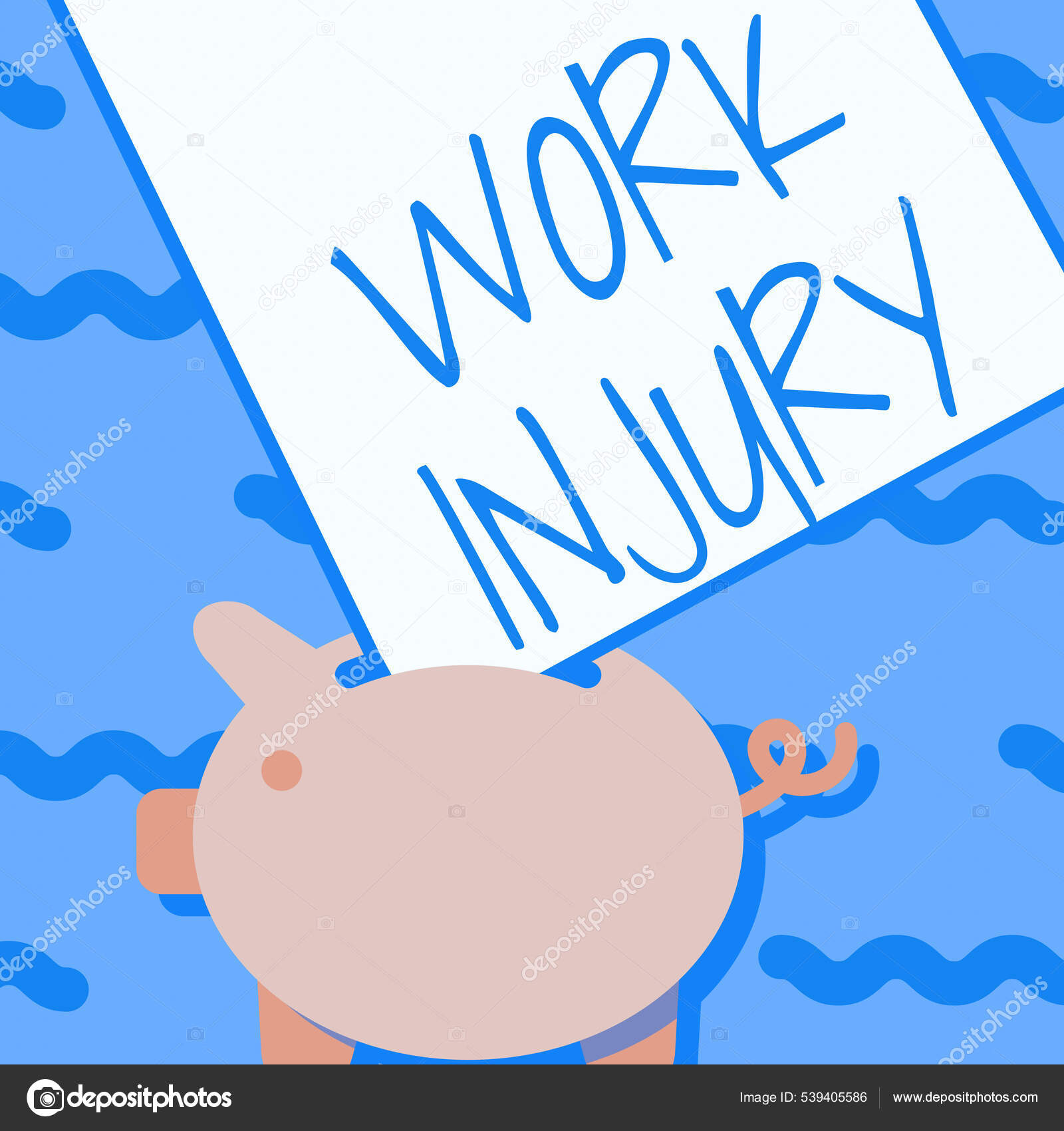 Hand writing sign Work Injury. Internet Concept an accident occurred as ...