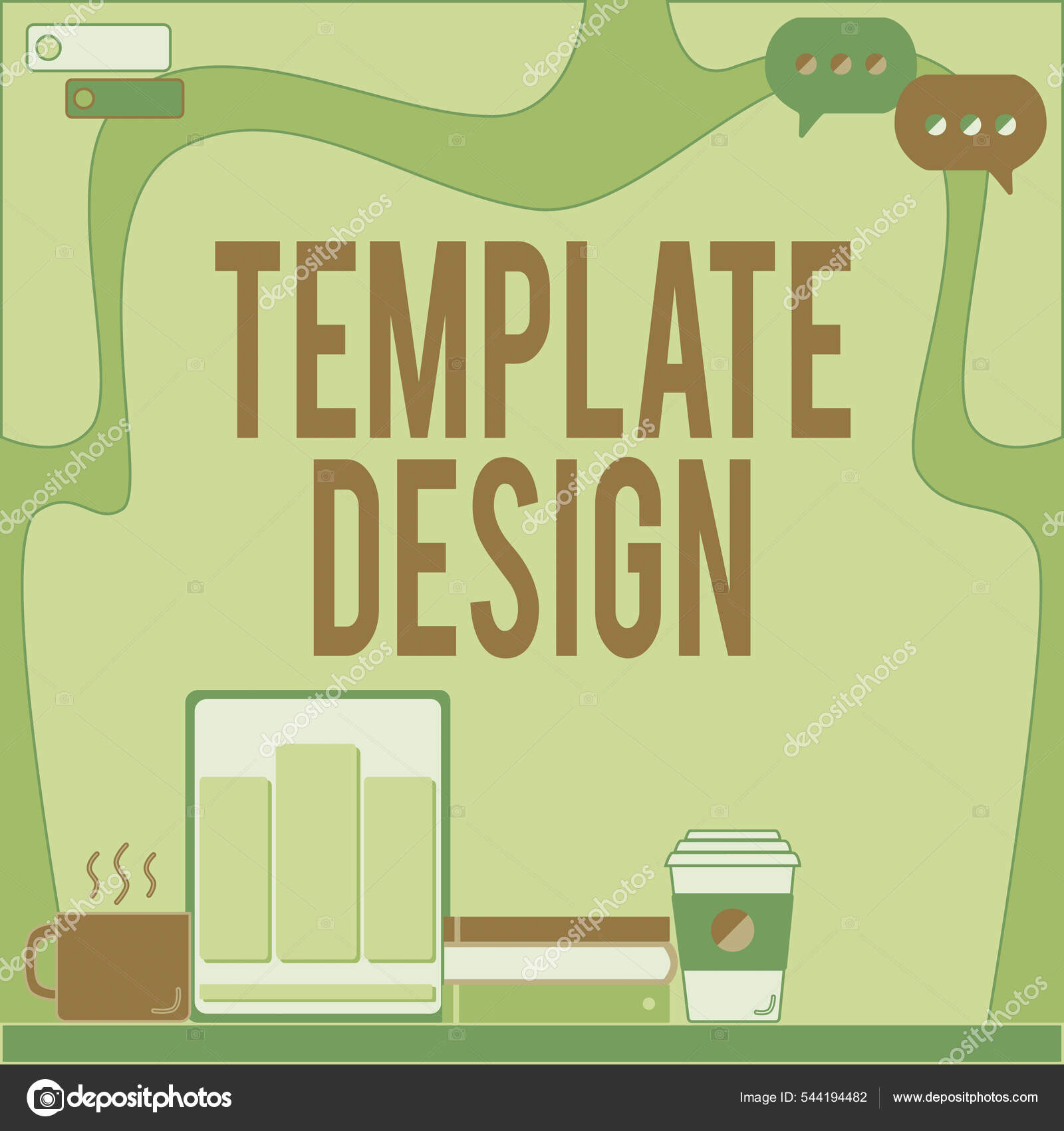 Hand writing sign Template Design. Business concept an overall layout or blueprint with a format ...