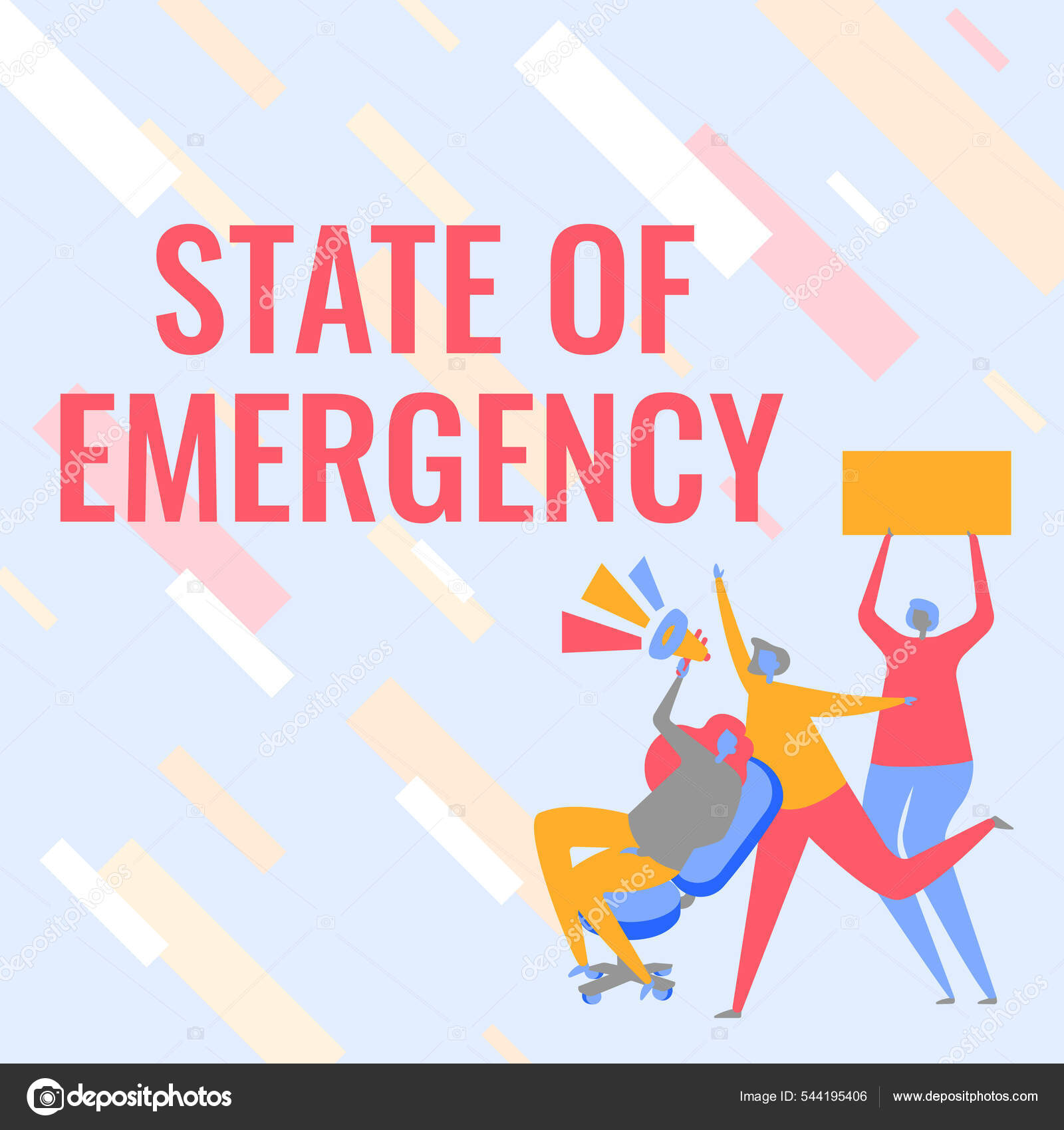 Conceptual caption State Of Emergency. Internet Concept acknowledging ...