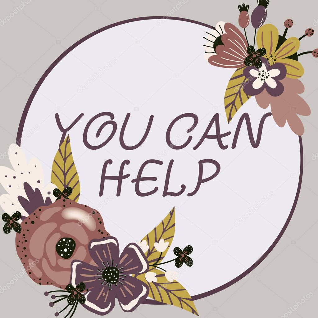 Señal de escritura a mano que puede ayudar. Concepto de Internet Usted ...