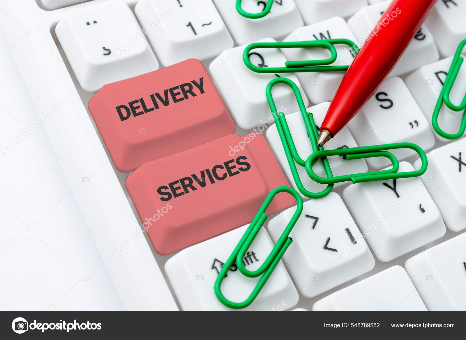 Writing displaying text Delivery Services. Business overview process of transporting goods from ...