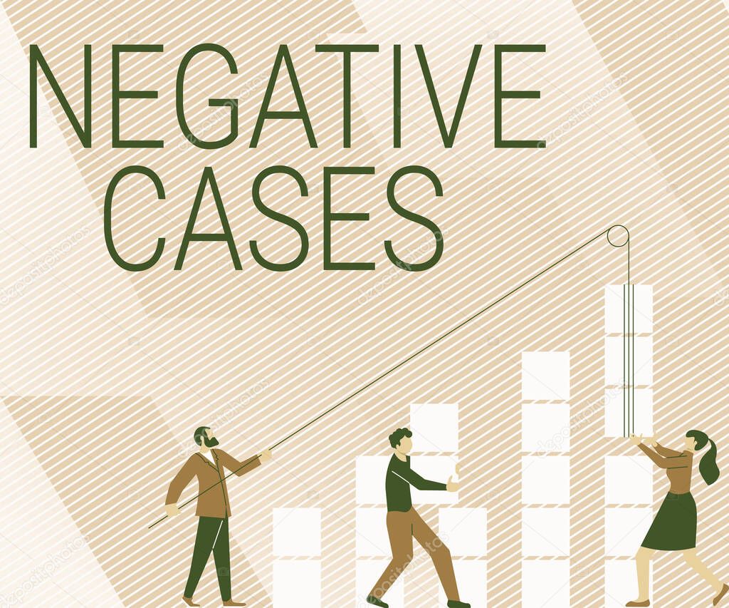 Inspiración mostrando signos de Casos Negativos. Palabra para las ...