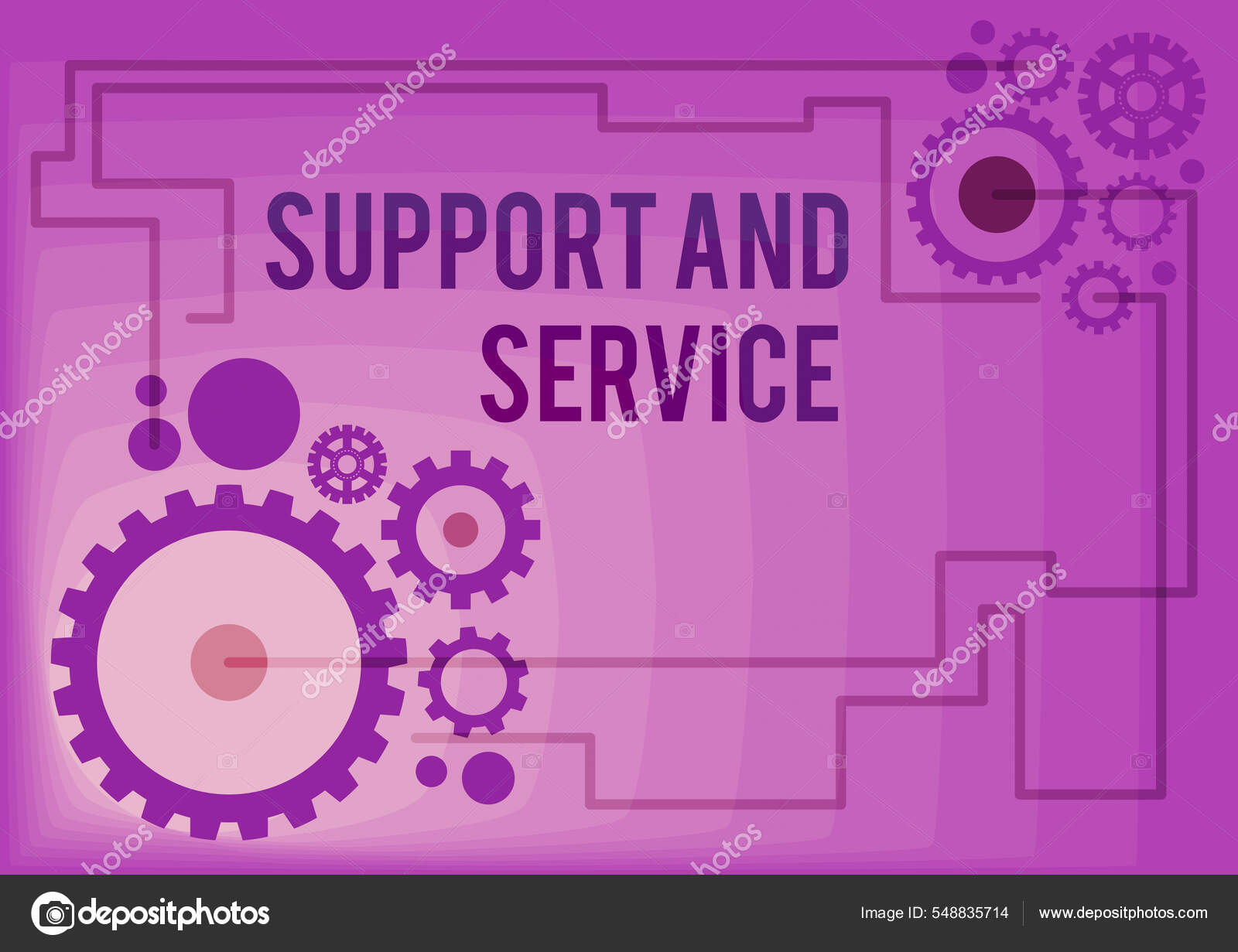 Text caption presenting Support And Service. Business concept Technical ...