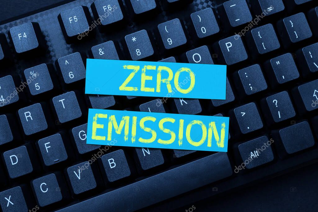 Signo de escritura a mano Emisión Cero. Visión general del negocio se ...