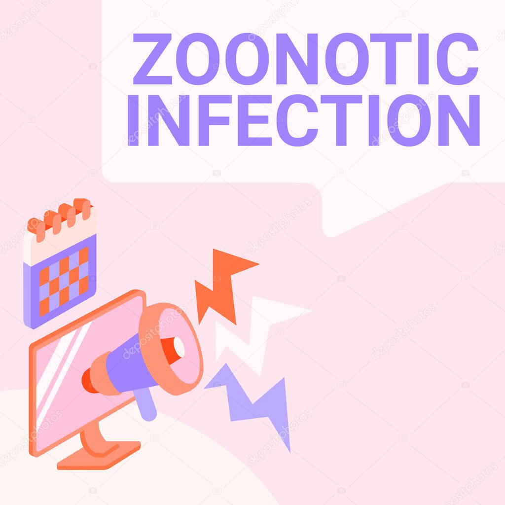 Inspiración que muestra signo de infección zoonótica. Enfoque empresarial enfermedad ...