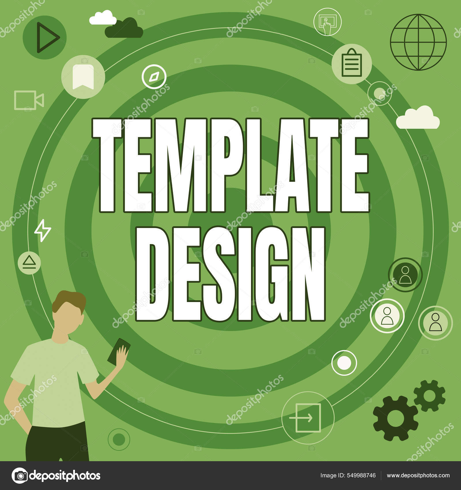 Text showing inspiration Template Design. Conceptual photo an overall ...