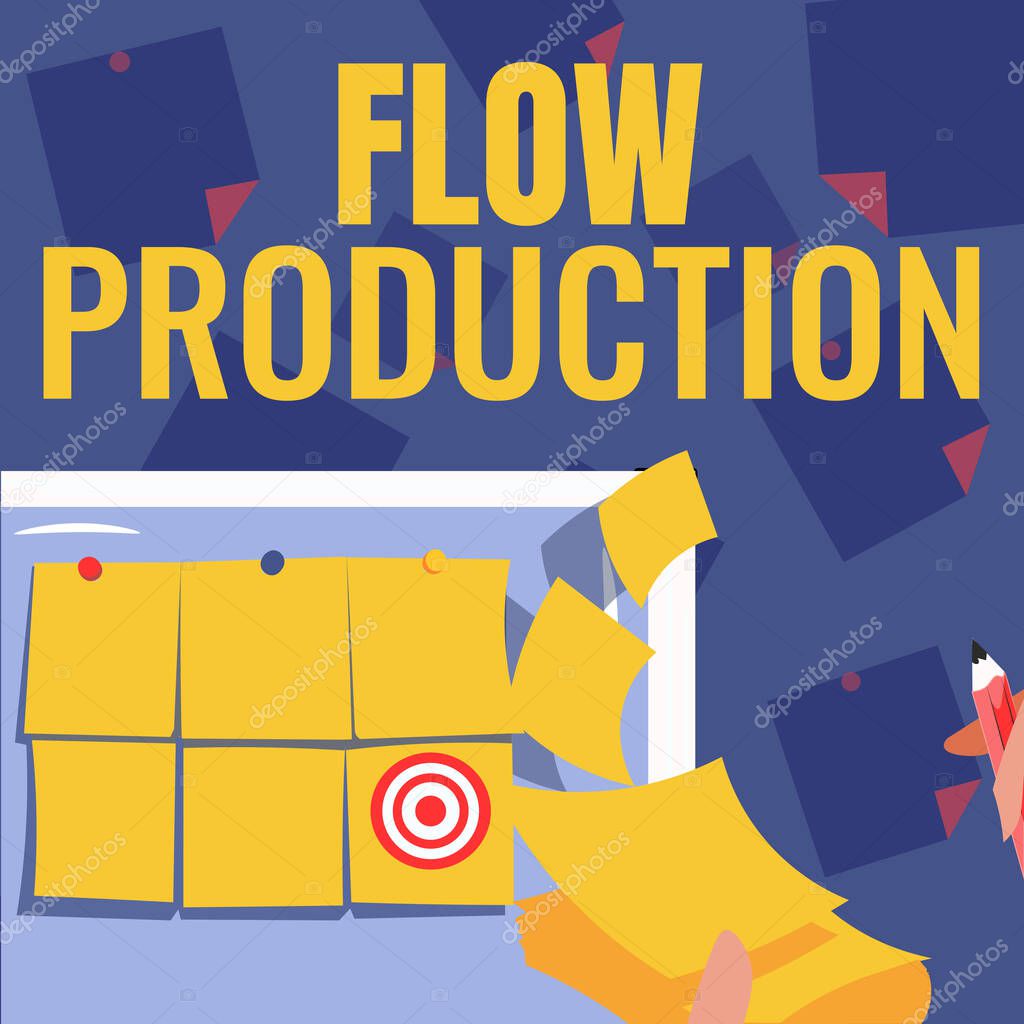 Texto que muestra inspiración Flow Production. Concepto que significa ...