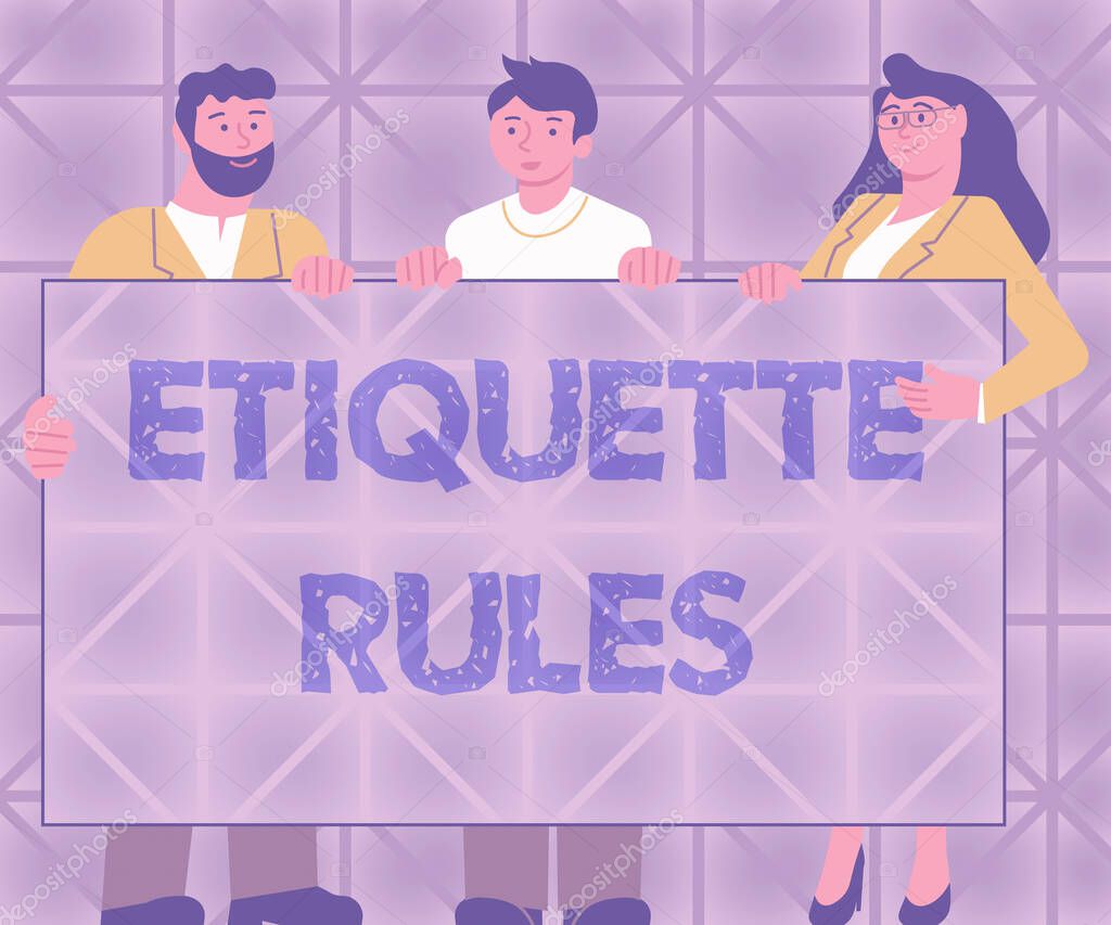 Escribir mostrando reglas de etiqueta de texto. Palabra para las ...