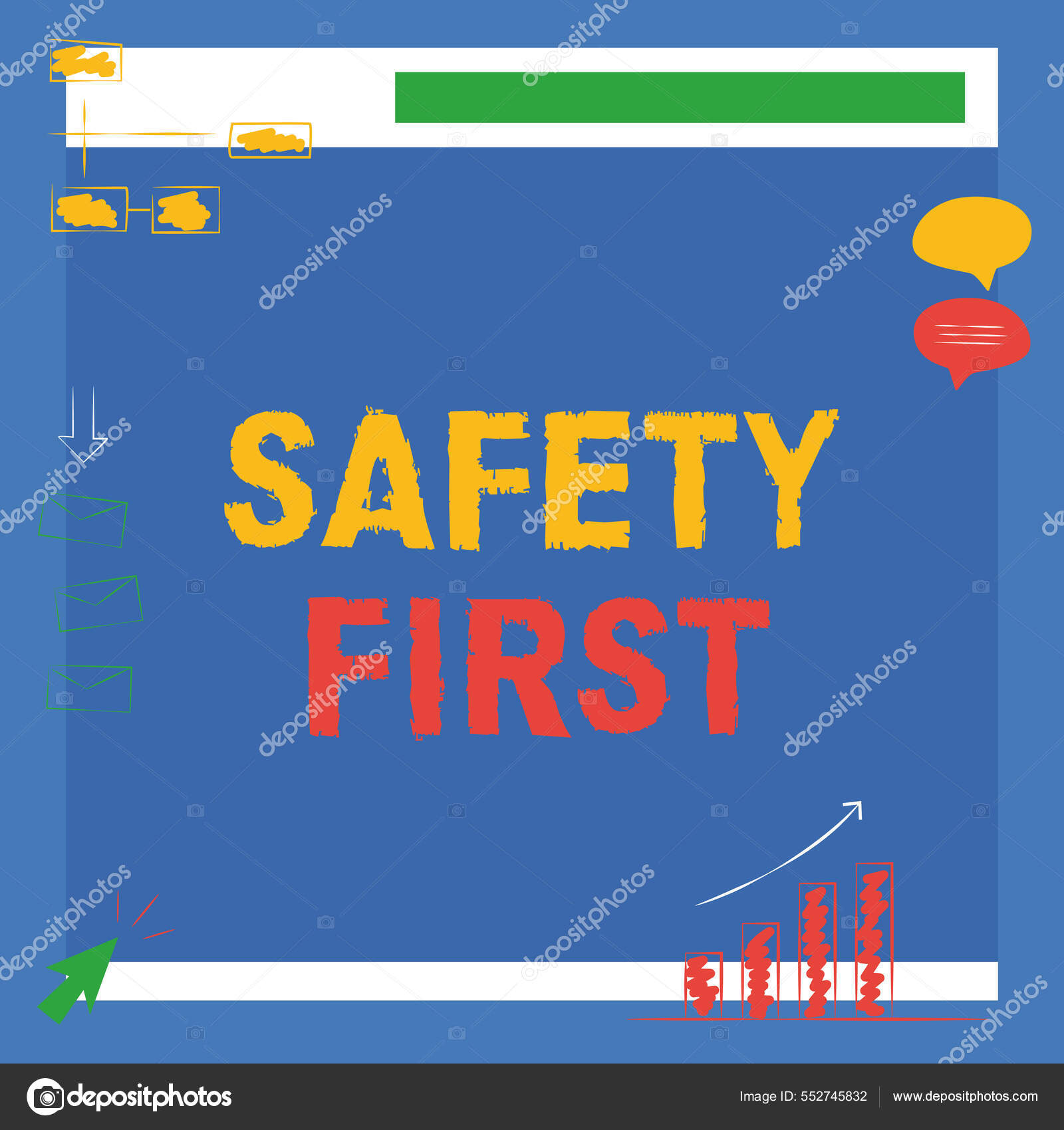 Text caption presenting Safety First. Concept meaning best avoid any ... Text caption presenting Safety First. Concept meaning best avoid any ...
