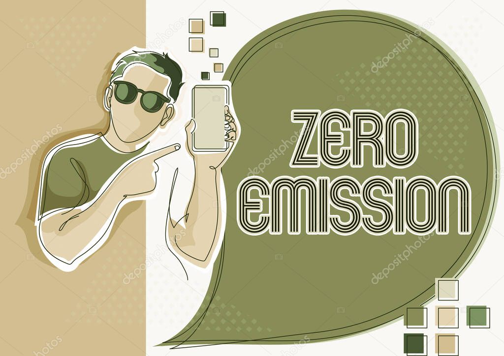 Inspiración mostrando signo de Emisión Cero. Línea de emisión cero del ...