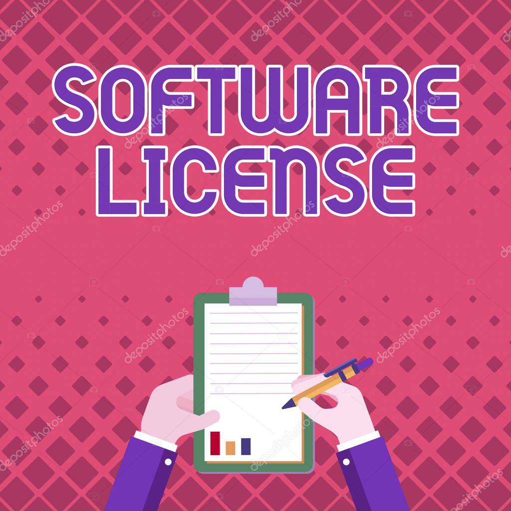 Licencia de software de visualización conceptual. Concepto que ...