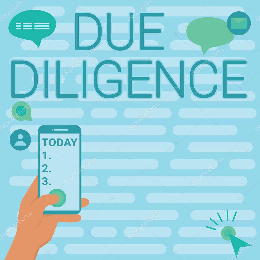 Inspiración mostrando signo de diligencia debida. Visión general del ...